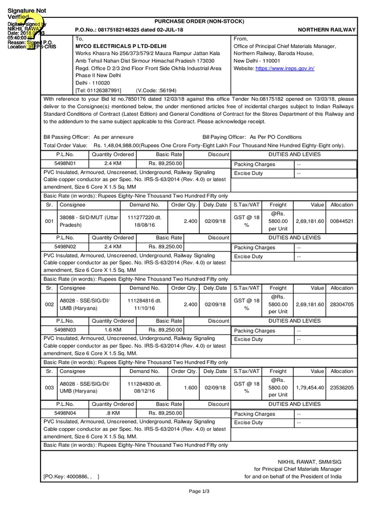 6 Core X 1.5 Sq. MM | PDF | Value Added Tax | Taxes