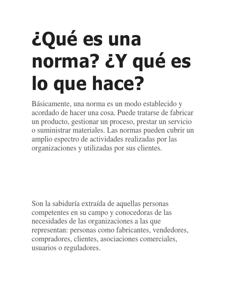 Que es una norma | PDF | Seguridad alimenticia | Economias