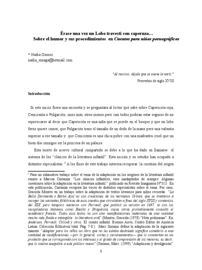 Humor y subversión en cuentos infantiles | PDF | Humor | Caperucita Roja