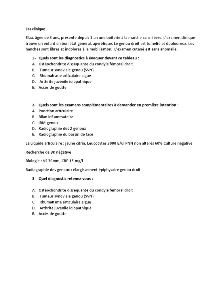 Diagnostic d'une boiterie chez l'enfant | PDF