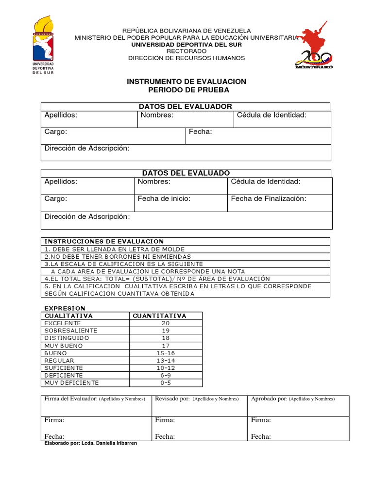 Formato Evaluacion Periodo Prueba Final | PDF | Evaluación