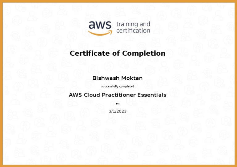 AWS Course Completion Certificate | PDF