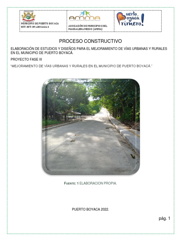 Proceso Constructivo Puerto Boyaca | PDF | Hormigón | Cemento
