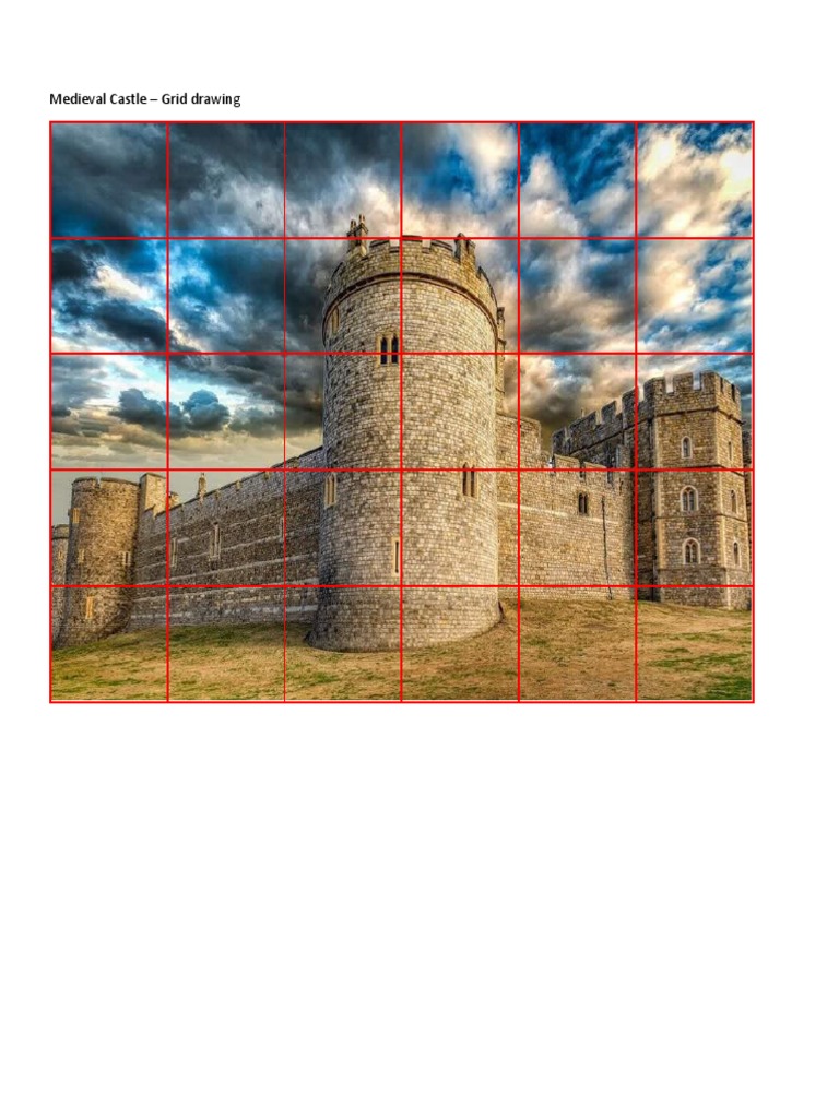 Medieval Castle Grid Drawing Guide | PDF