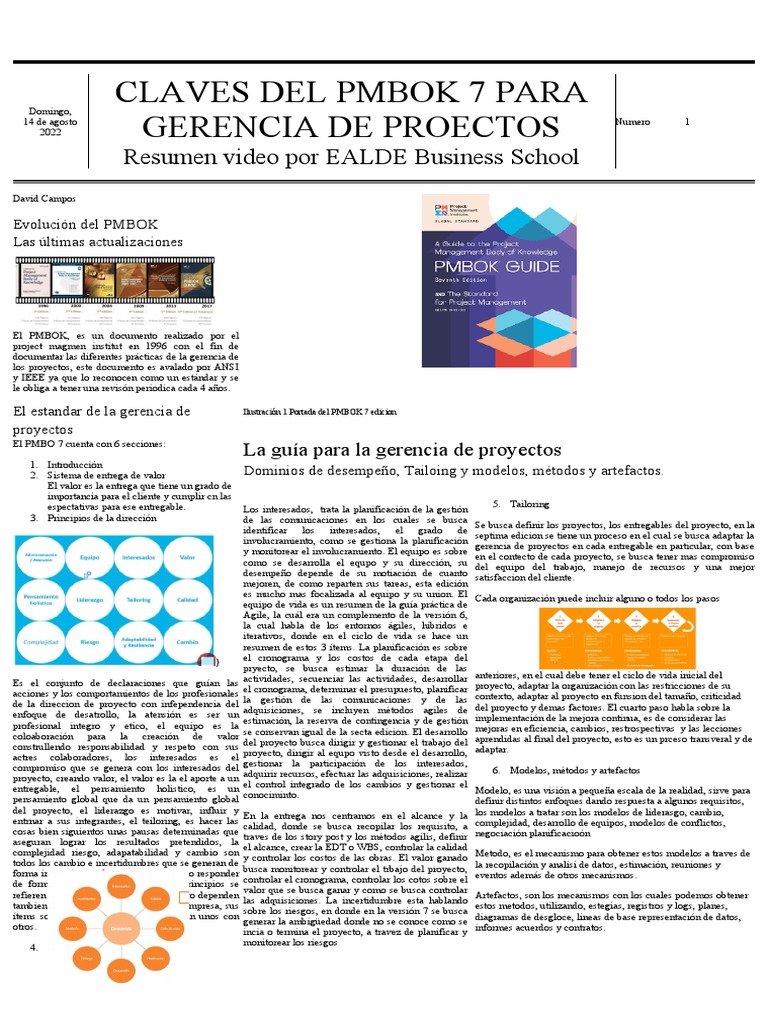 Claves del PMBOK 7 para Proyectos | PDF | Pensamiento | Planificación