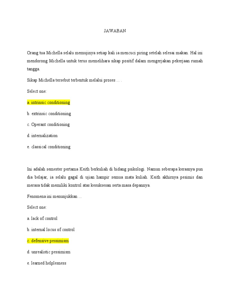 JAWABAN Pilgan Dan Essay | PDF