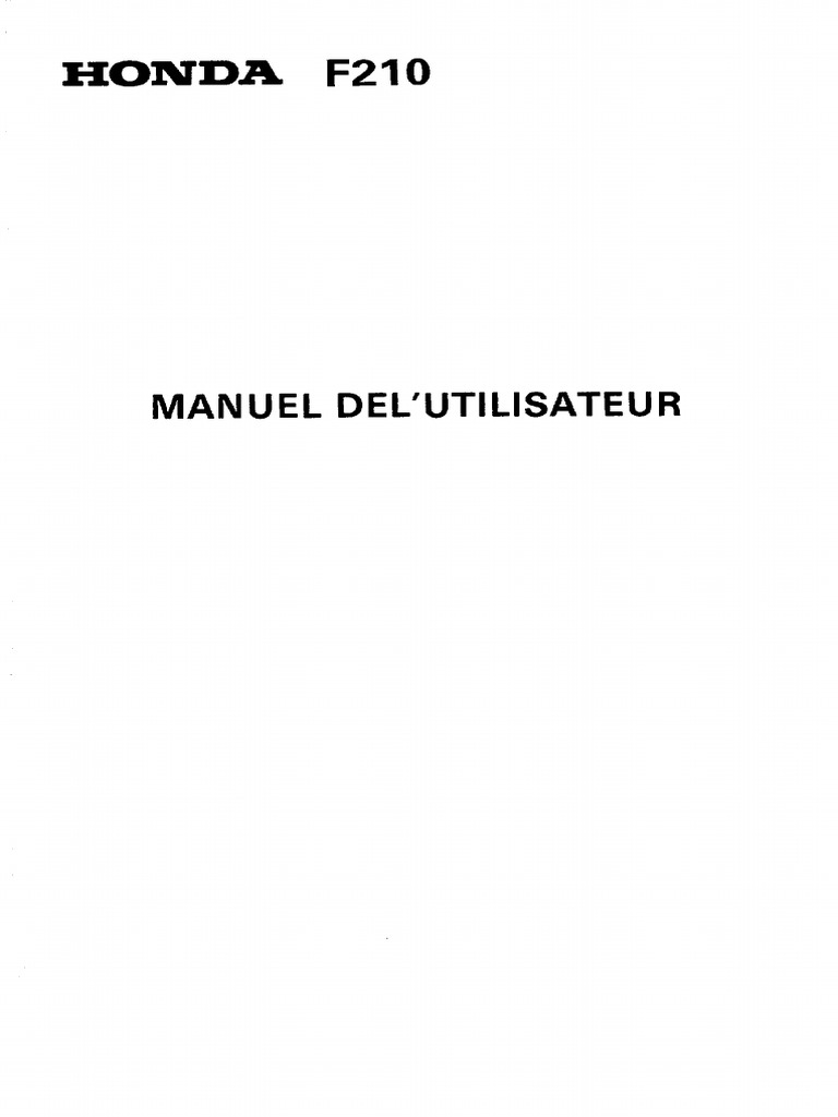 Honda f210 | PDF