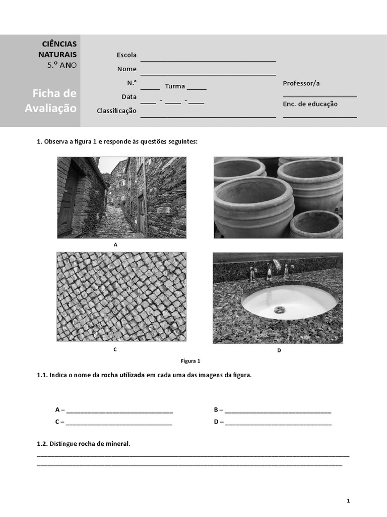 Ctic5 nl2 Ficha Avaliacao | PDF | Granito | Minerais Ctic5 nl2 Ficha Avaliacao | PDF | Granito | Minerais