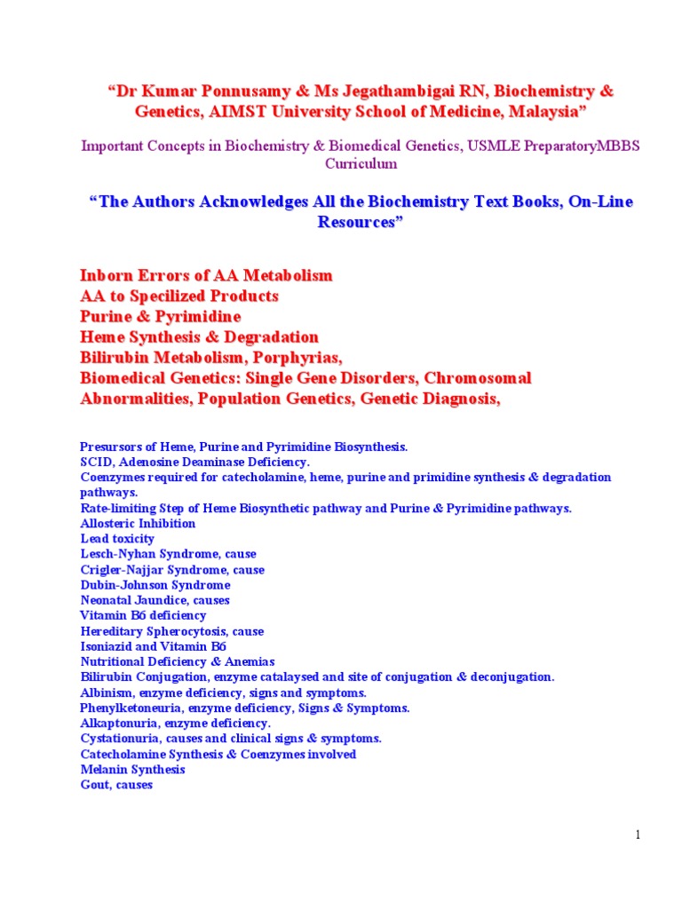 Biochemistry & Genetics Overview | PDF | Nucleotides | Biosynthesis