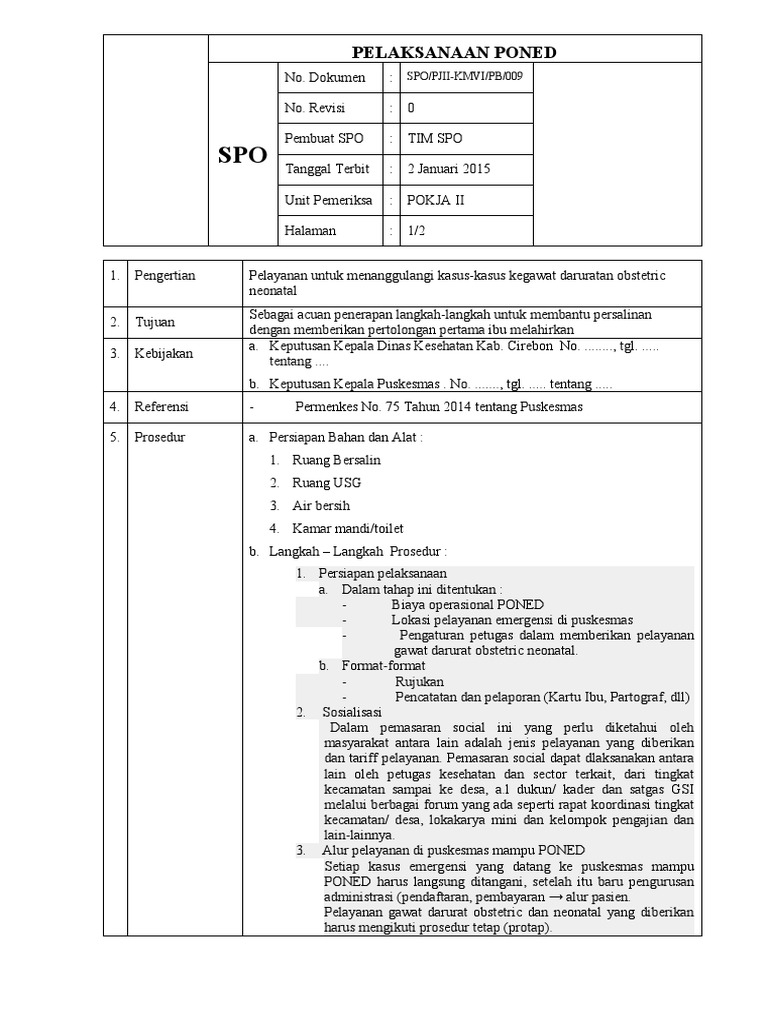 Spo 31 Pelaksanaan Poned | PDF | Pengelolaan Keuangan & Uang | Sains & Matematika
