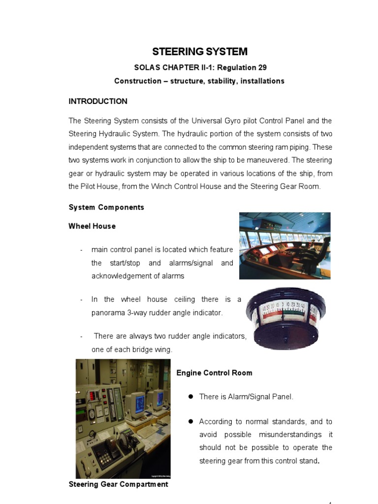 Steering System and Main Propulsion Arrangement | PDF | Marine ...