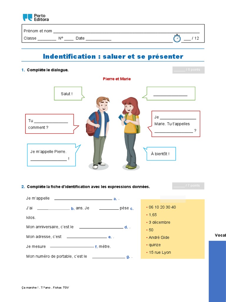 Salutations et présentations en français | PDF
