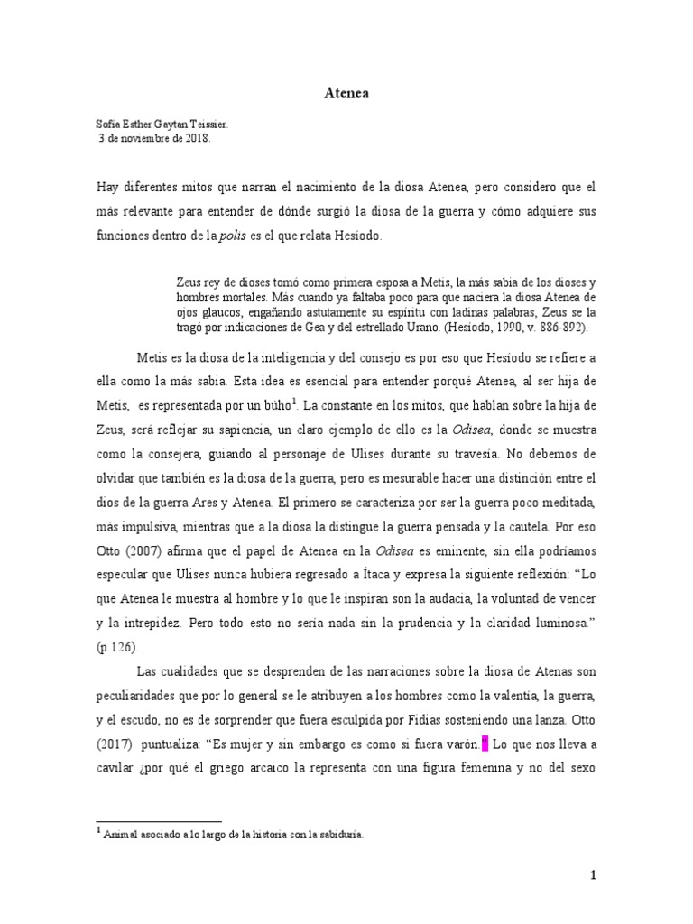 Atenea | PDF | Filosofía