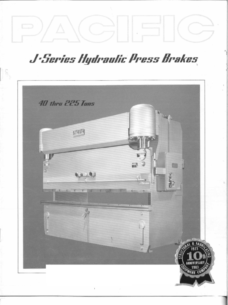 Pacific J Series Hydraulic Press Brakes Brochu | PDF