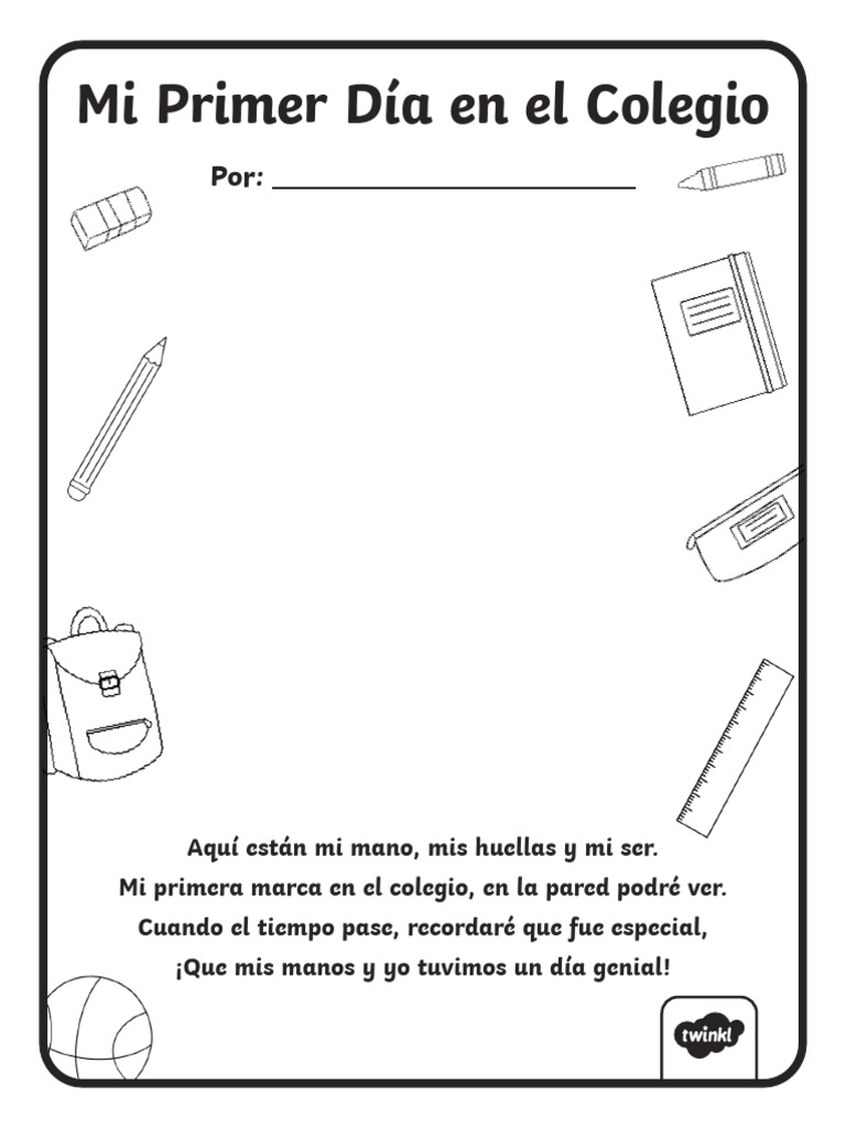 Mi Primer Día en el Colegio | PDF