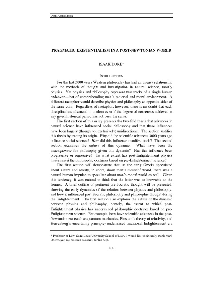 Pragmatic Existentialism | PDF | David Hume | René Descartes