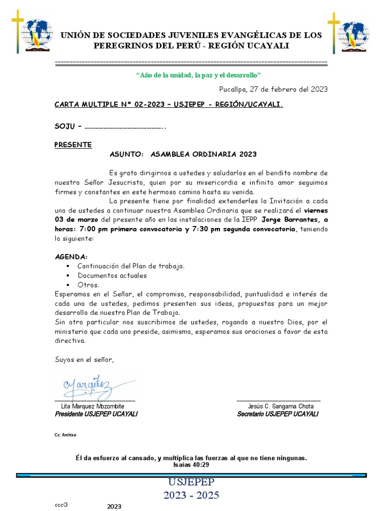 CARTA de Invitación A Reunión | PDF