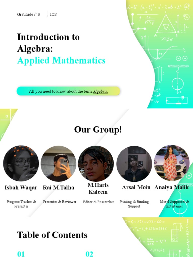 Introduction To Algebra:: Applied Mathematics | PDF | Algebra | Mathematics