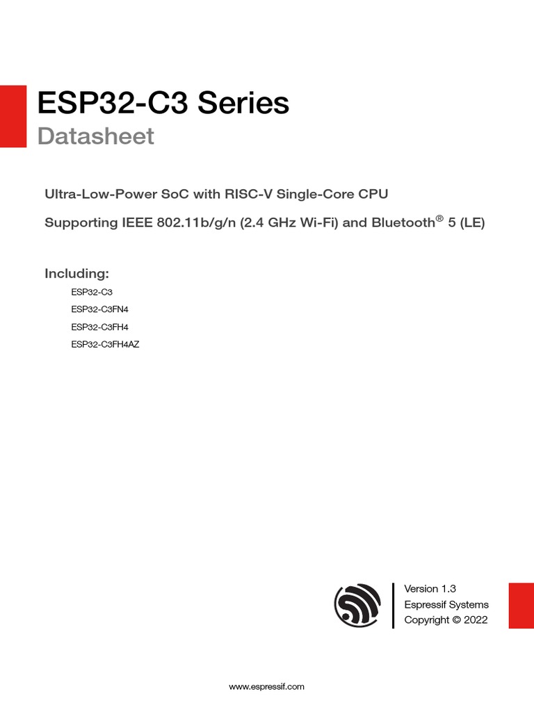 Esp32-C3 Datasheet en | PDF | Bluetooth | Input/Output