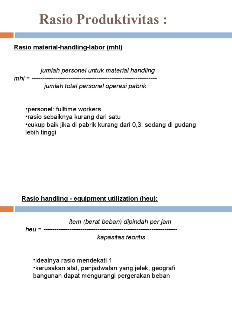 Rasio dan Rumus Produktivitas Pabrik | PDF | Teknologi & Rekayasa