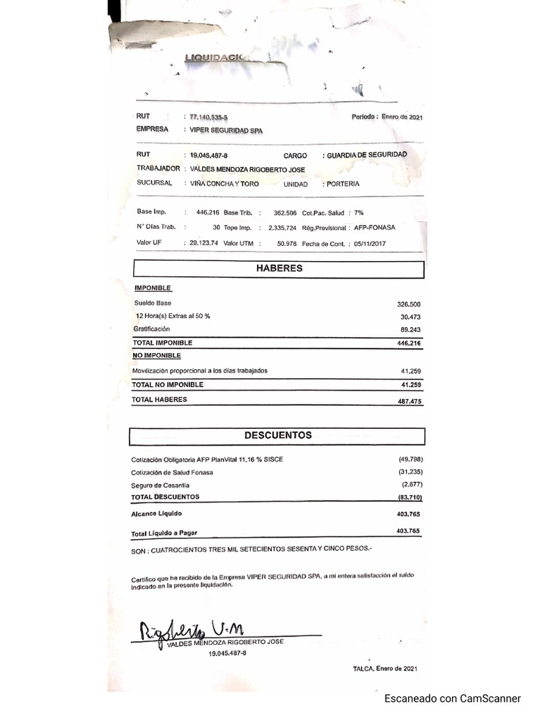 Liquidaciones 2021 | PDF