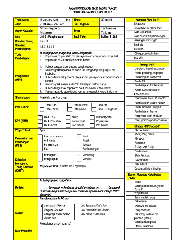 RPH T5 Unit 9 Pongindopuan | PDF