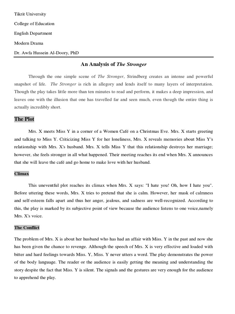 An Analysis of The Stronger | PDF | Body Language