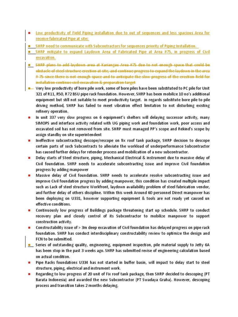 Piping Installation Delays and Solutions | PDF | Deep Foundation | Pipe ...
