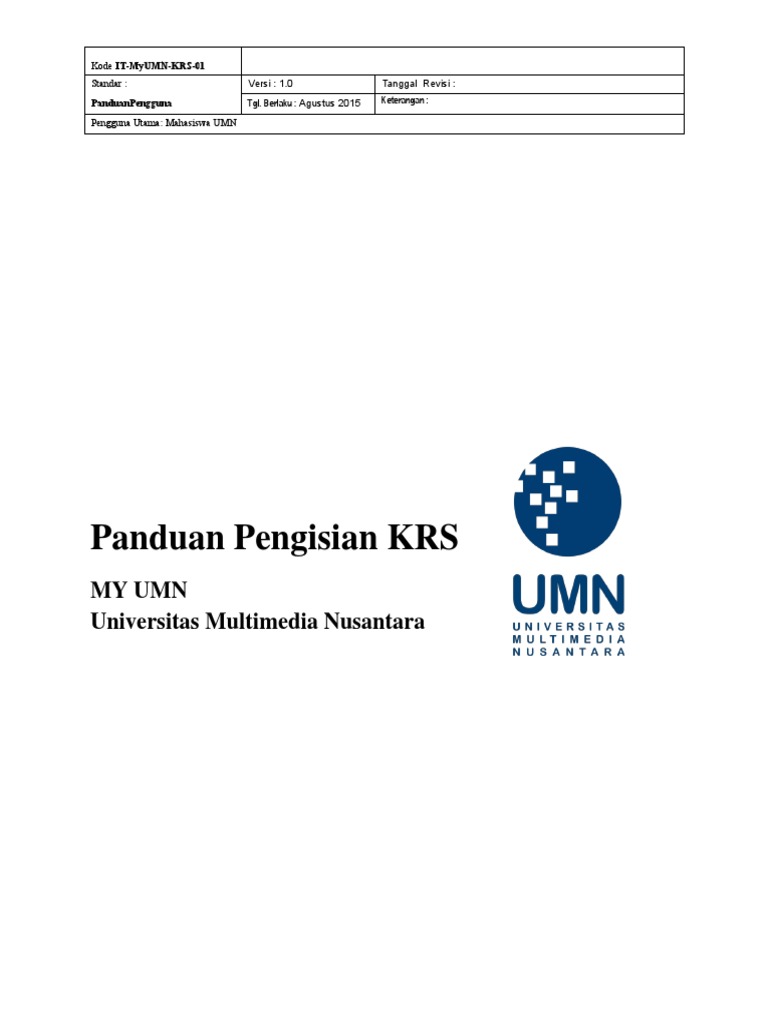 Panduan Pengisian Krs | PDF