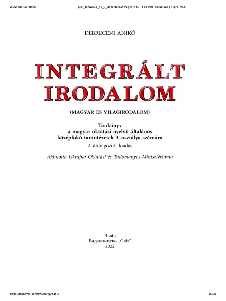 Debreceni Anikó Integrált Irodalom 9 | PDF