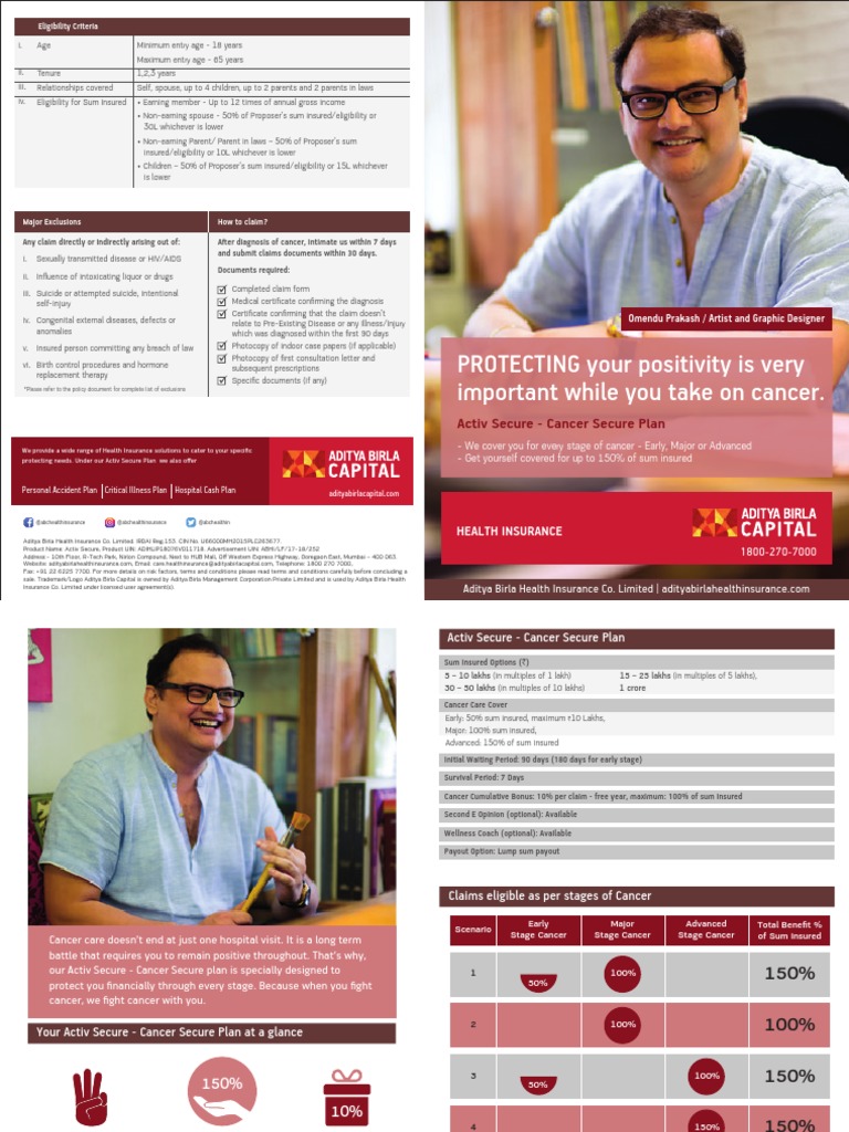 Cancer Secure Brochure English | PDF | Cancer | Health Care