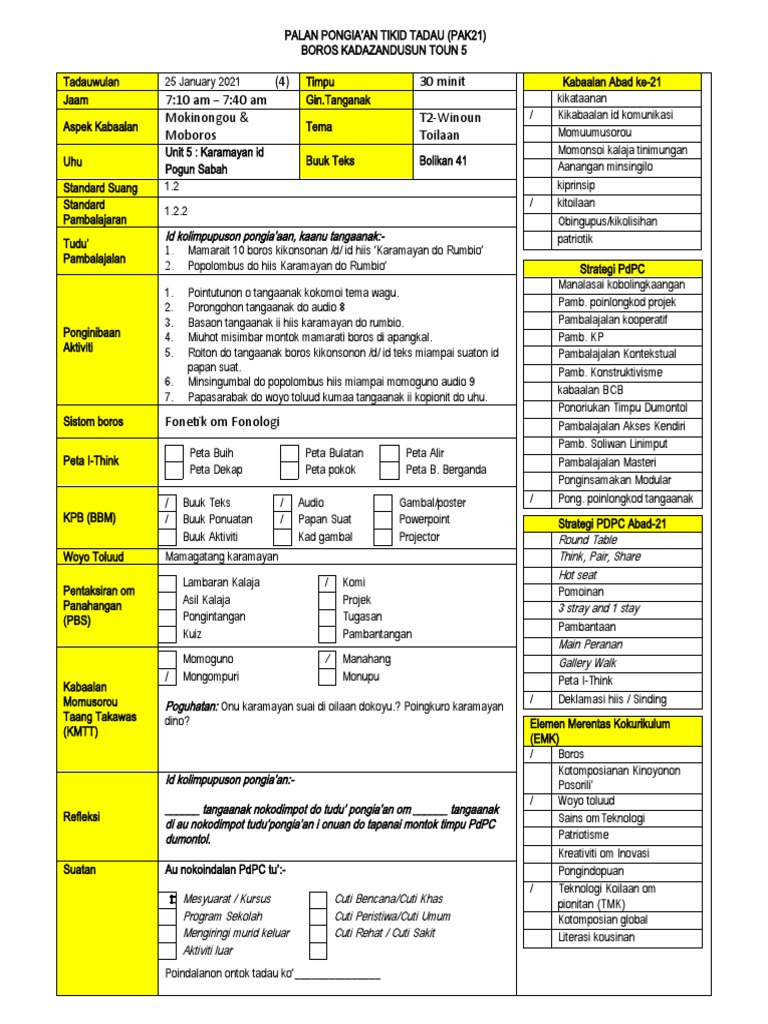 RPH T5 Unit 5 Karamayan Id Pogun Sabah | PDF