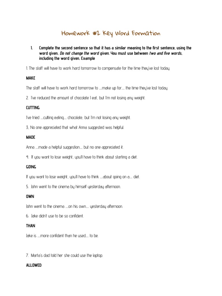 Key Word Formation | PDF | Clothing