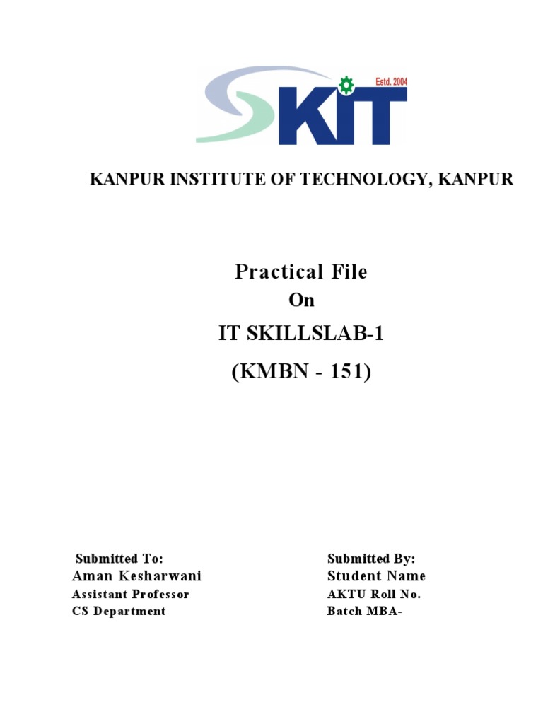 IT Skills Lab-1 Submission by Kesharwani | PDF