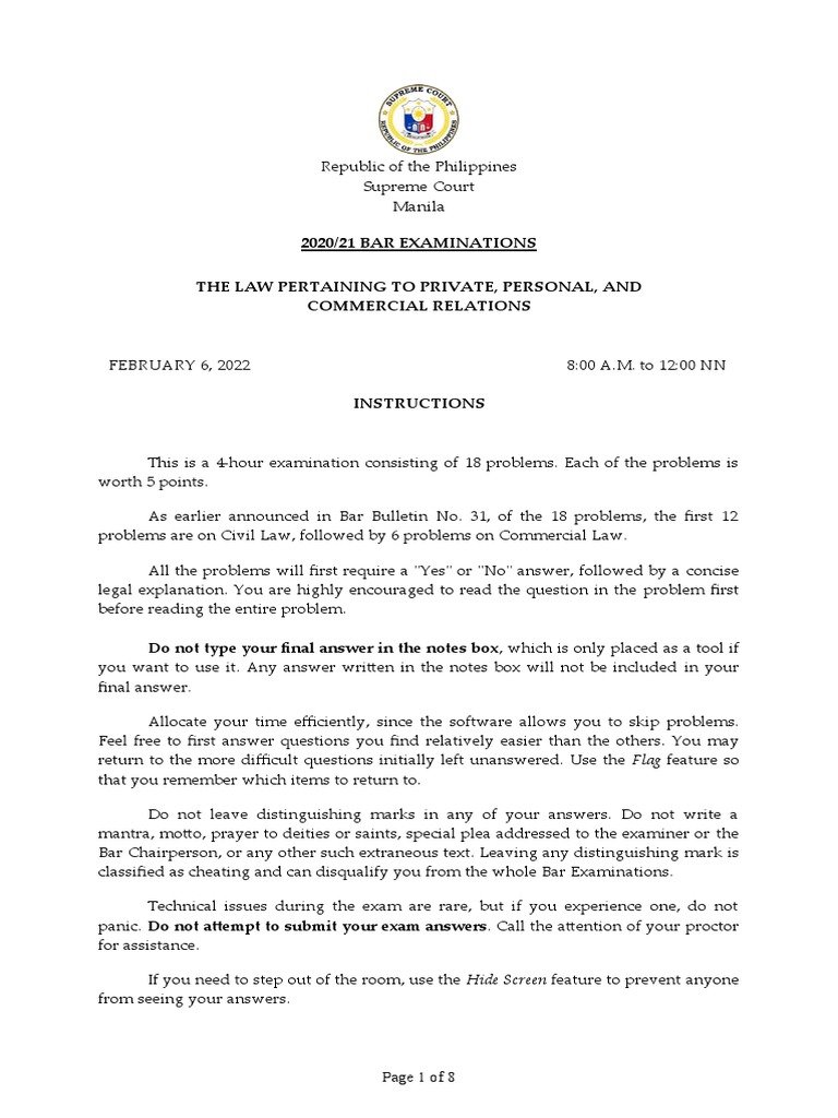 The Law Pertaining To Private Personal and Commercial Relations ...