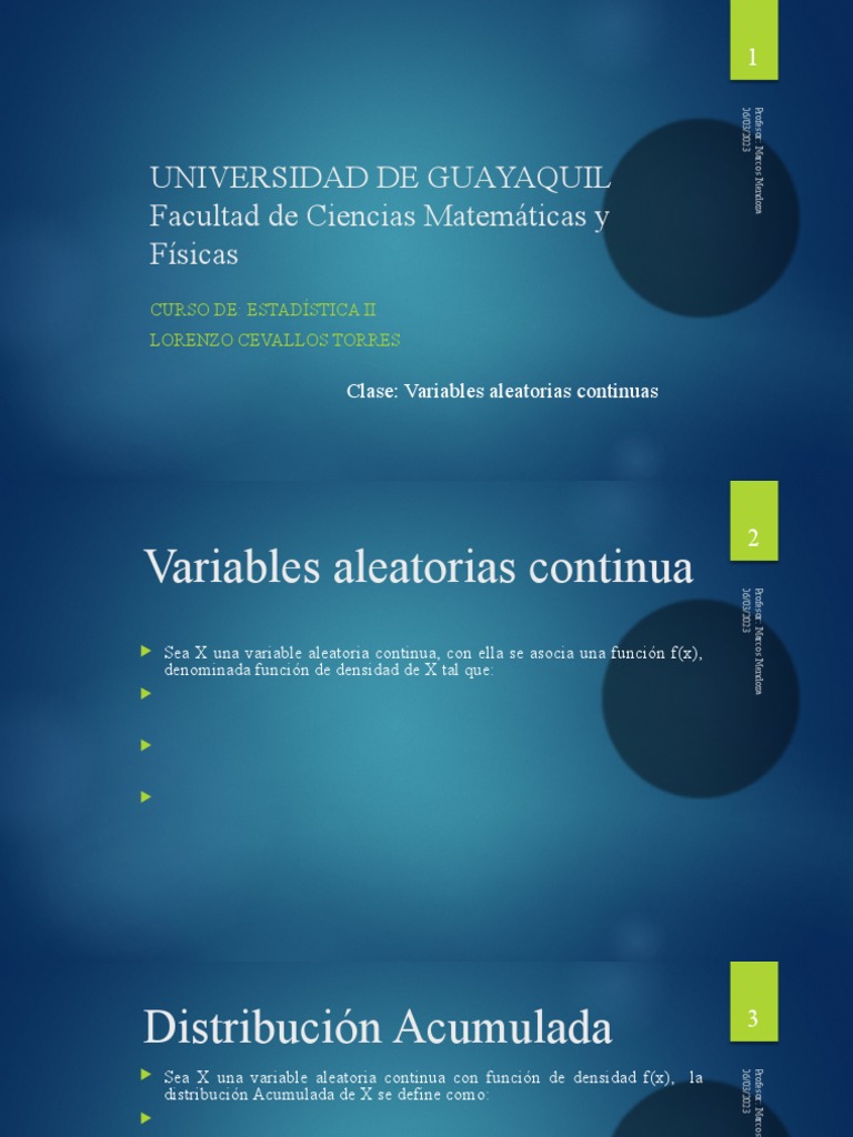1.3 - Variables Aleatorias Continuas Empíricas | PDF | Variable aleatoria | Media