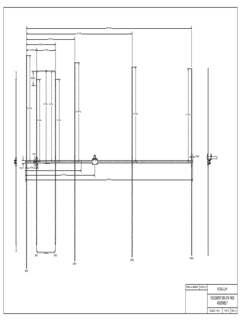 5EL 6m LFA Yagi Drawings | PDF | Radio Technology | Electromagnetic ...