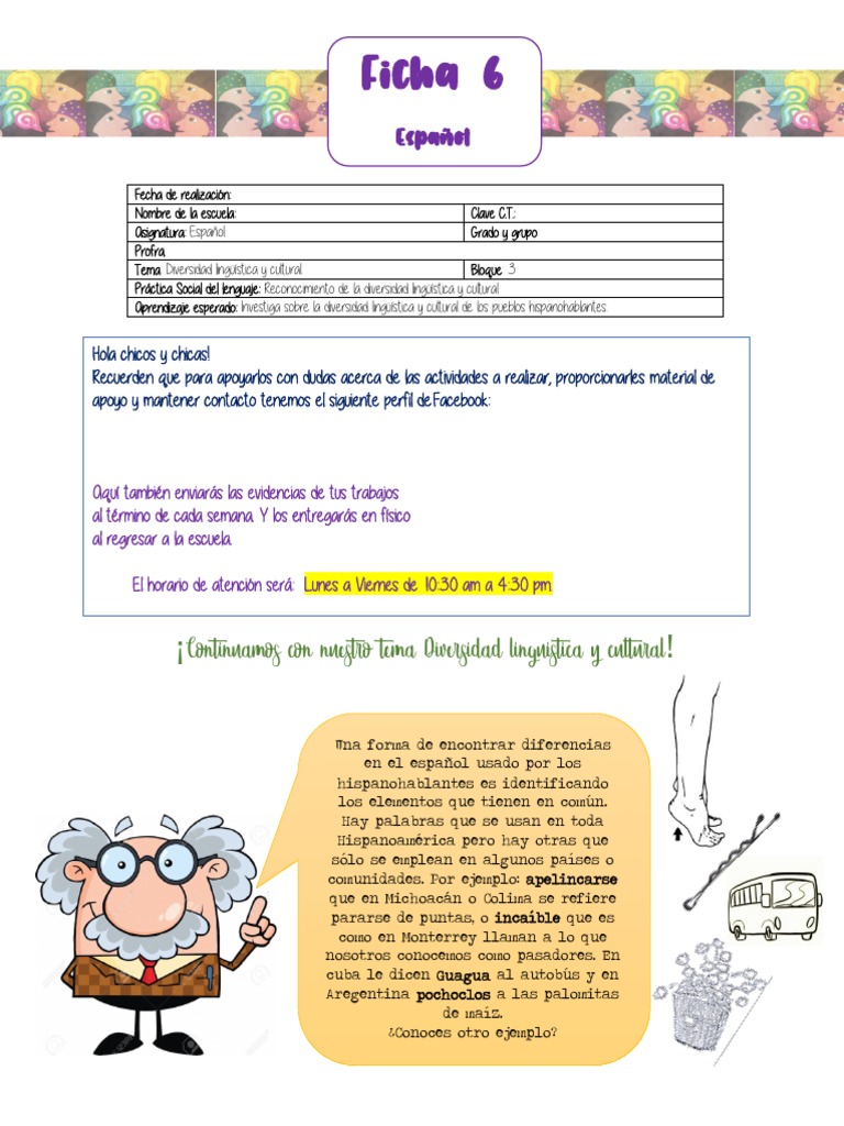 Ficha 6 | PDF | Lengua española | Dialecto
