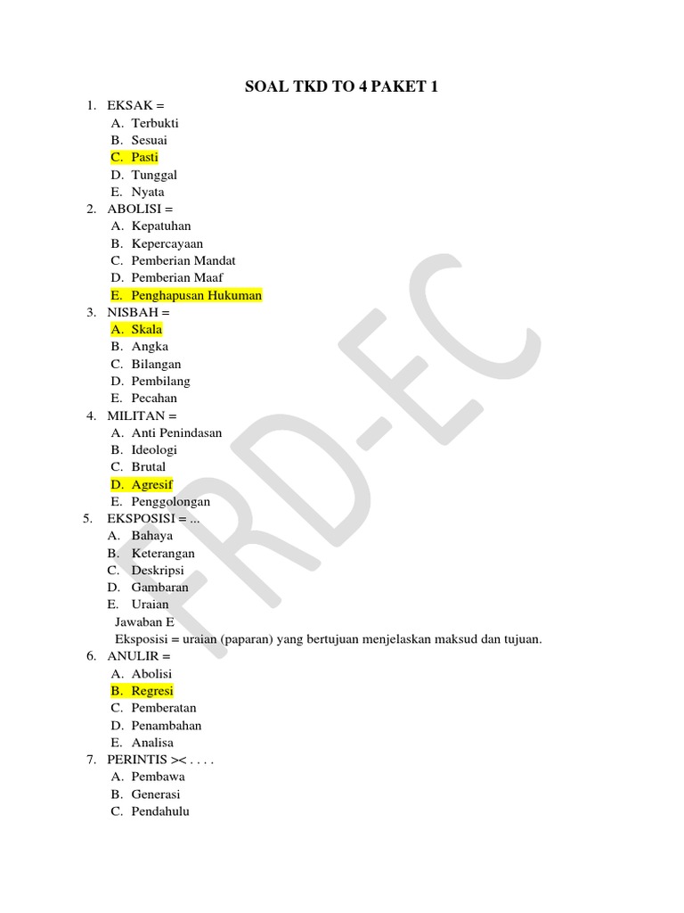 Paket Soal TKD | PDF
