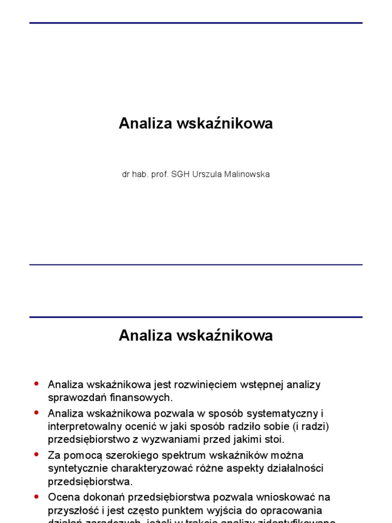 5.analiza Wskaźnikowa | PDF
