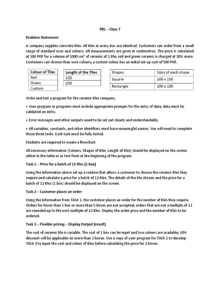 Class 7 PBL II | PDF | Computer Program | Programming