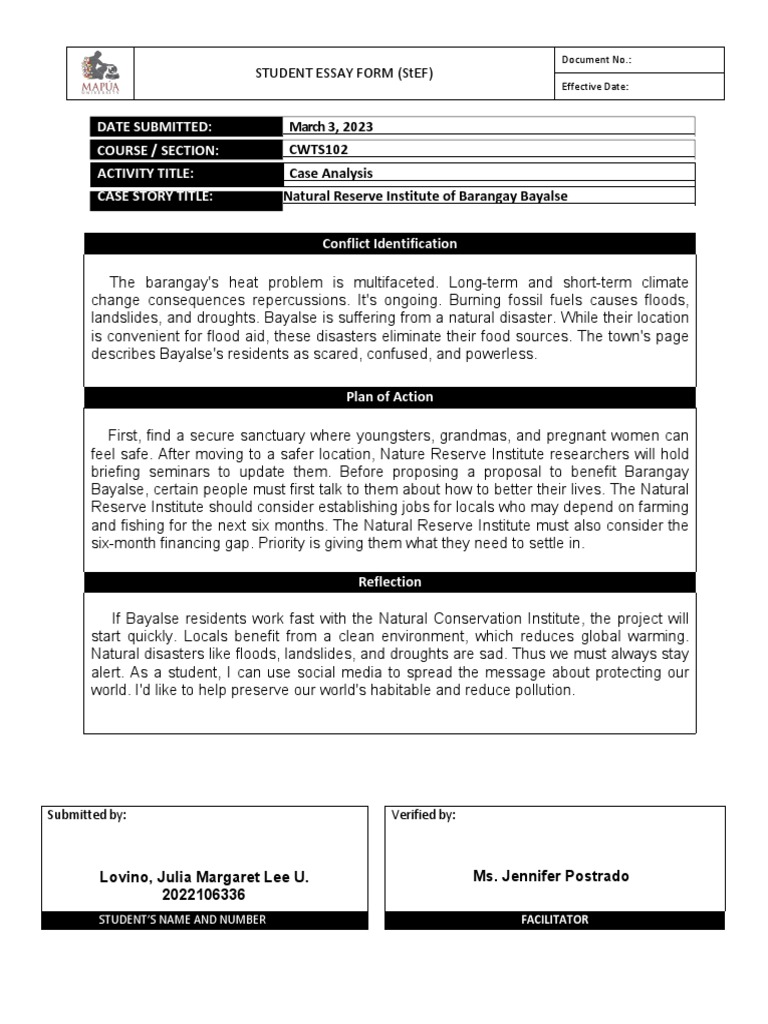 Case Analysis: Bayalse Climate Conflict | PDF | Environmental Issues ...