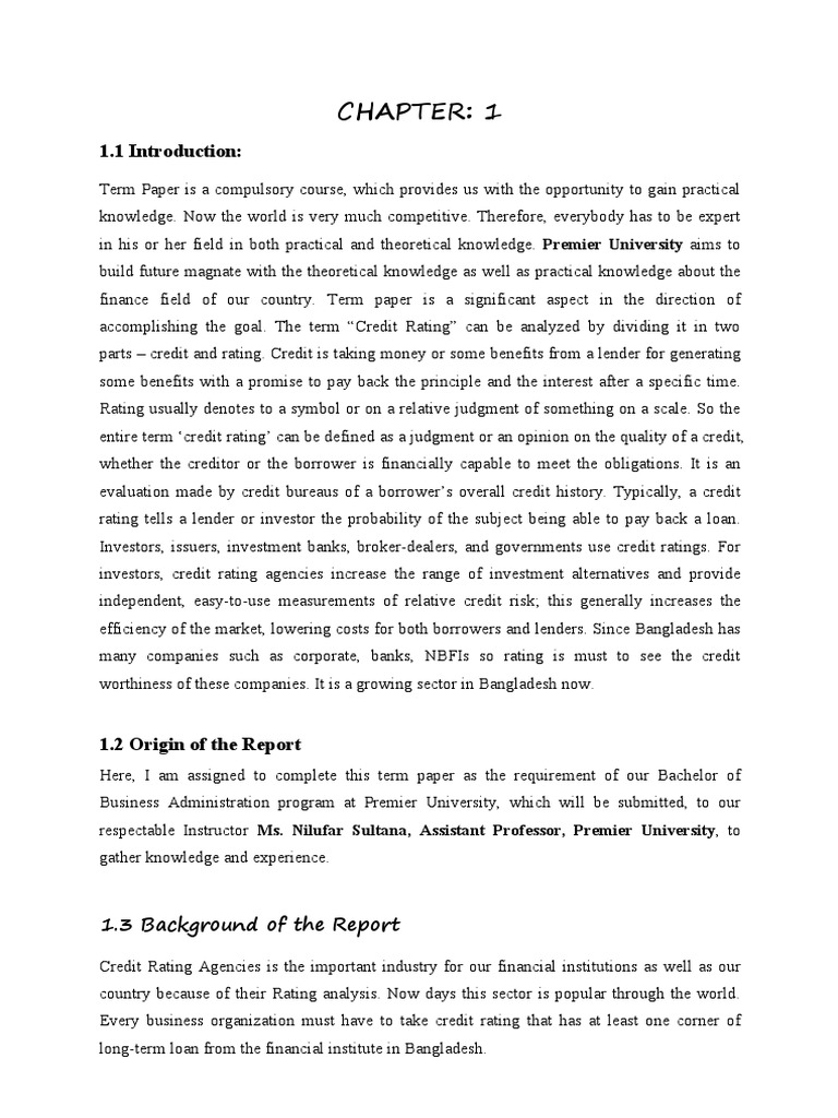 08 - Part A - Introduction of Credit Rating | PDF | Credit Rating ...