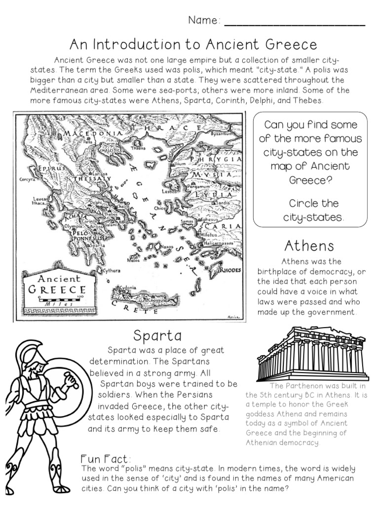 Ancient Greek Activities (1) - 3-9 | PDF | Ancient Greece | Sparta