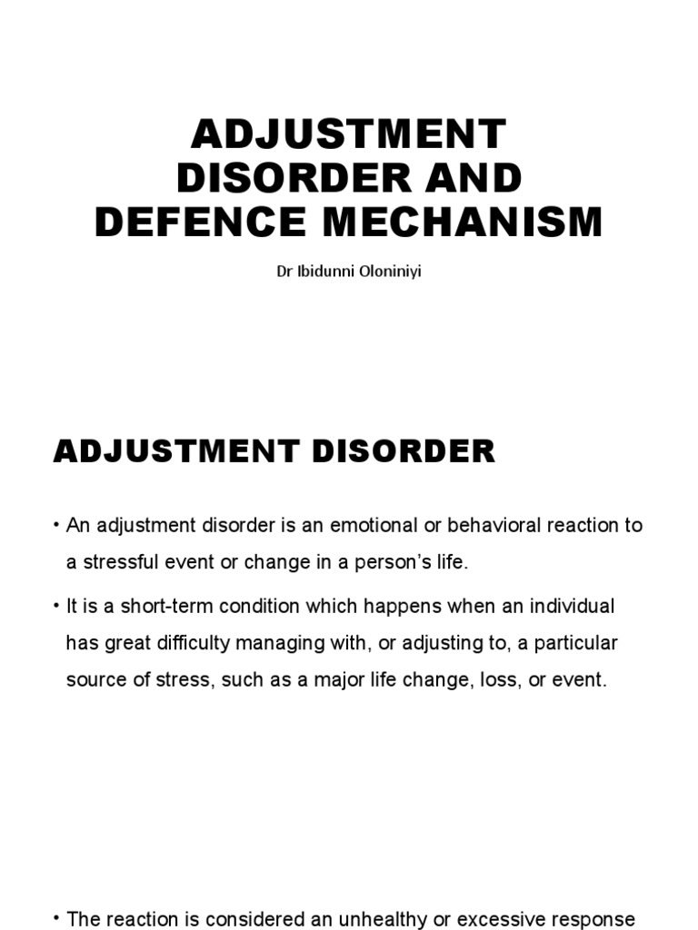 Adjustment Disorder and Defense Mechanisms | PDF | Mental Disorder ...