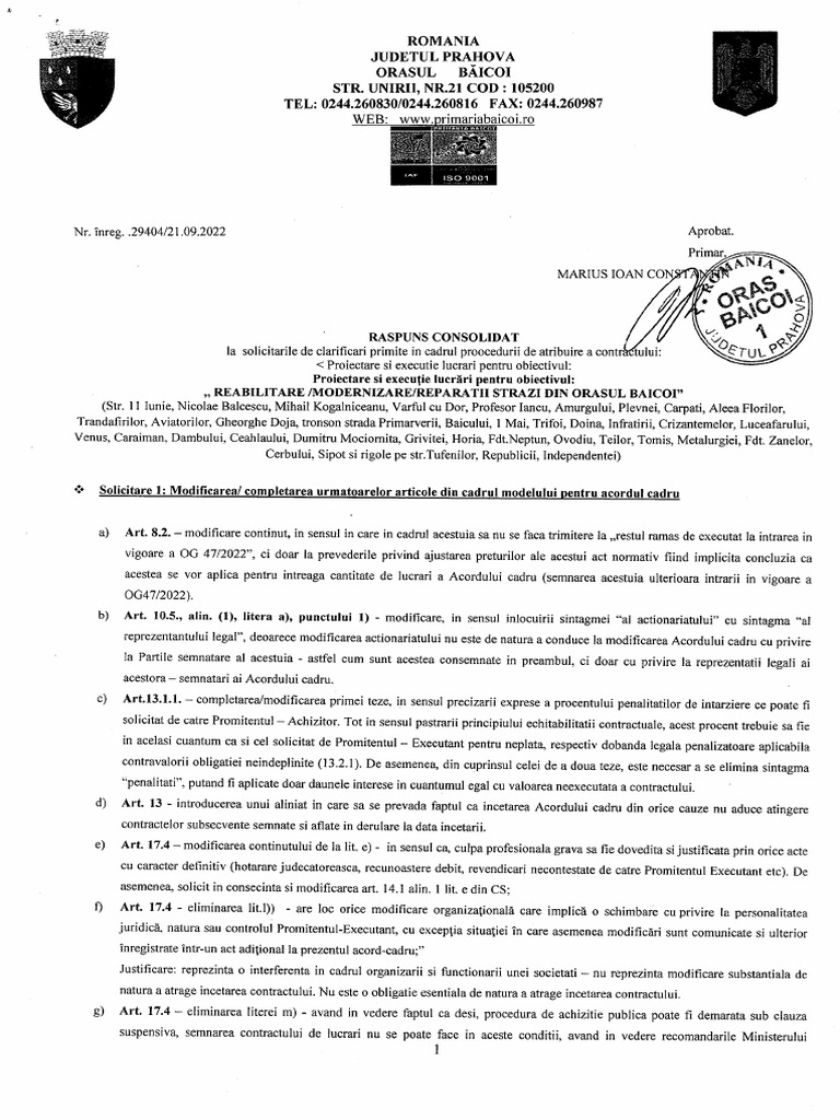 Raspuns Clarificari | PDF