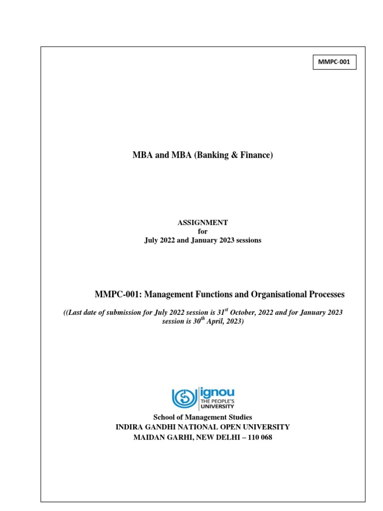 MMPC-001 Assignment Overview | PDF | Business