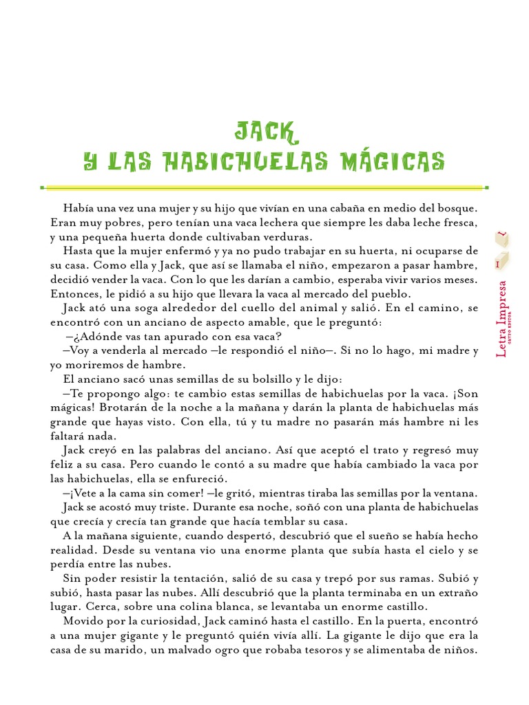 Juan Y Las Habichuelas Magicas Pdf