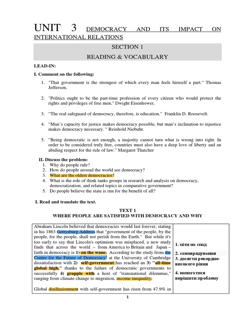 Unit 3 Democracy and Its Impact - PDF | PDF | Brexit | Elections