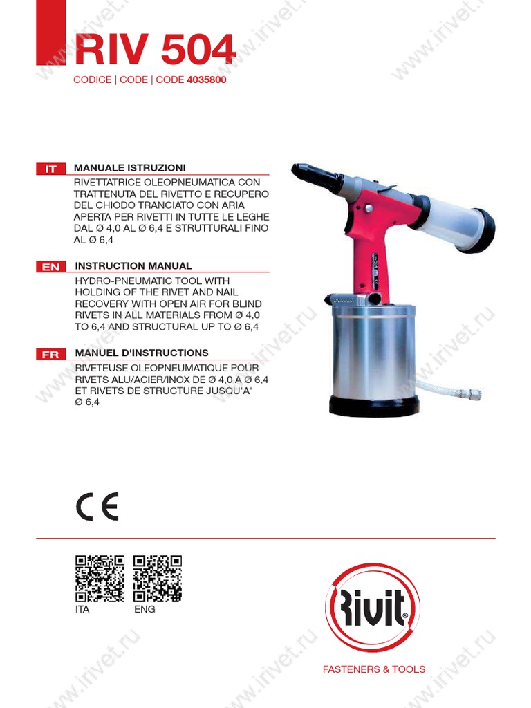 RIVIT RIV504 Manual Eng It Comp WM | PDF | Rivet | Piston